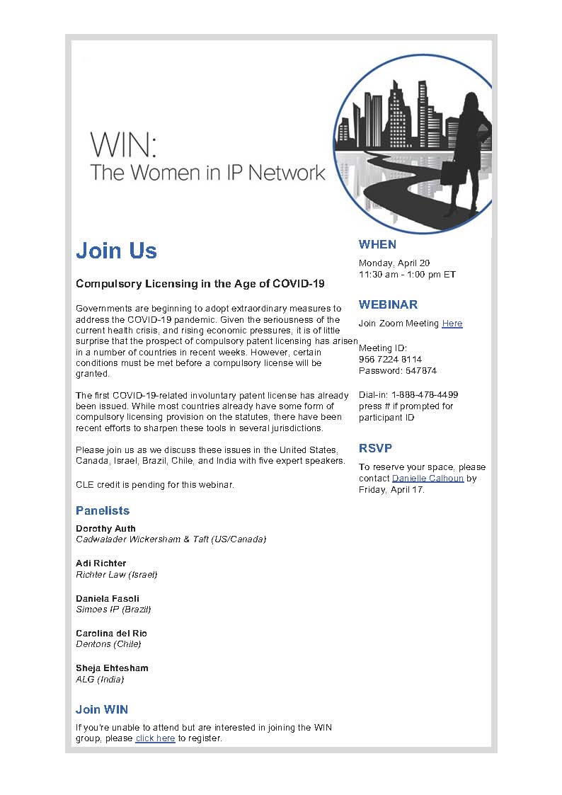 ALG’s Sheja Ehtesham discusses Compulsory Licensing in WIN Group ...