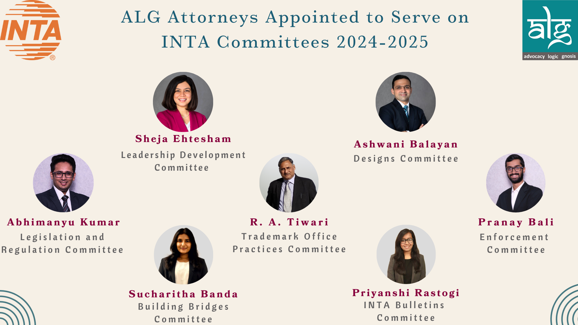 Seven ALG Attorneys Appointed To Serve On INTA’s Committees 2024-2025 ... Seven ALG Attorneys Appointed To Serve On INTA’s Committees 2024-2025 ...